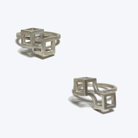 Cube【 SV925 Ring ＆ Pierced earrings 】/ 立方体 指輪・リング jewel_craft_tokyo 通販 19507676｜Creema(クリーマ)