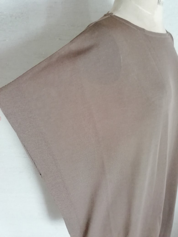 【わけあり】【特別提供品】モモンガポンチョワンピース ブラウン ワンピース Shirataka Knit Ichi 通販 19521742｜Creema(クリーマ)