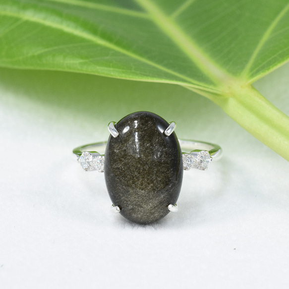 ゴールデンオブシディアン リング SV925 CJ097CIBSN 指輪・リング kyfactory 通販 19526771｜Creema(クリーマ)