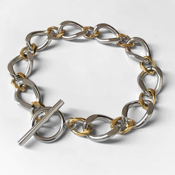 【eve】chain bracelet マンテルブレスレット 11mm シルバー×ゴールド type B ブレスレット eve 通販 19533436｜Creema(クリーマ)