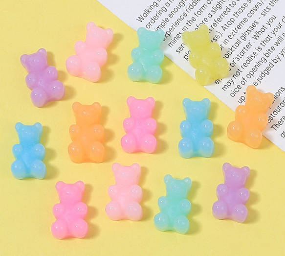 DP005【7個】 クマキャンディー デコパーツ 貼り付けパーツ ミニチュアフード フェイクフード スイーツデコ デコパーツ nico 通販 19546639｜Creema(クリーマ)