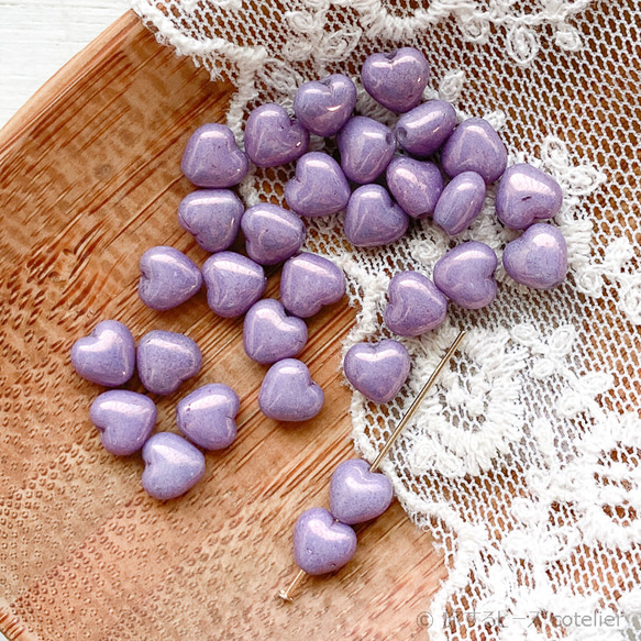 【6ミリ 28個】パープル ミニハート チェコビーズ C1165 ビーズ 〜旅するビーズ〜 cotelier 通販 19555320 ...