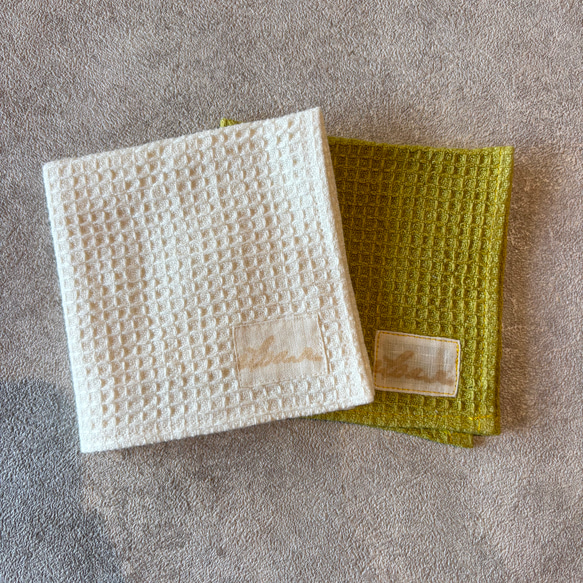 リネンワッフルタオル リネン100% color : ホワイト ハンカチ・手ぬぐい itoa.n. ｲﾄｱｴﾇ 通販 19600248｜Creema(クリーマ)