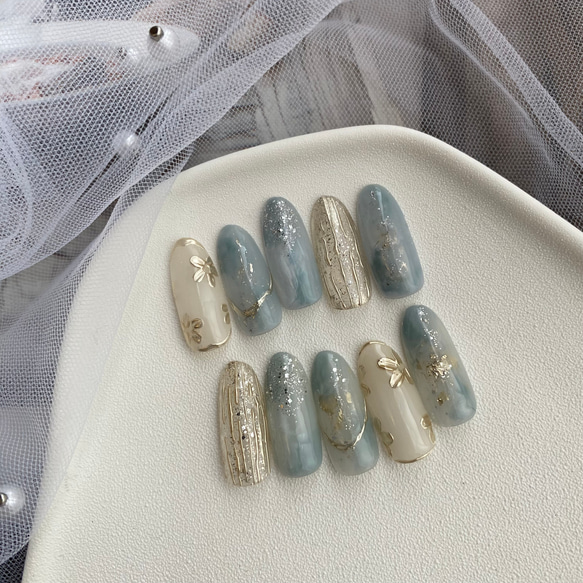 moya moya × flower nail ネイルチップ（つけ爪） Hazuki 通販 19612910｜Creema(クリーマ)