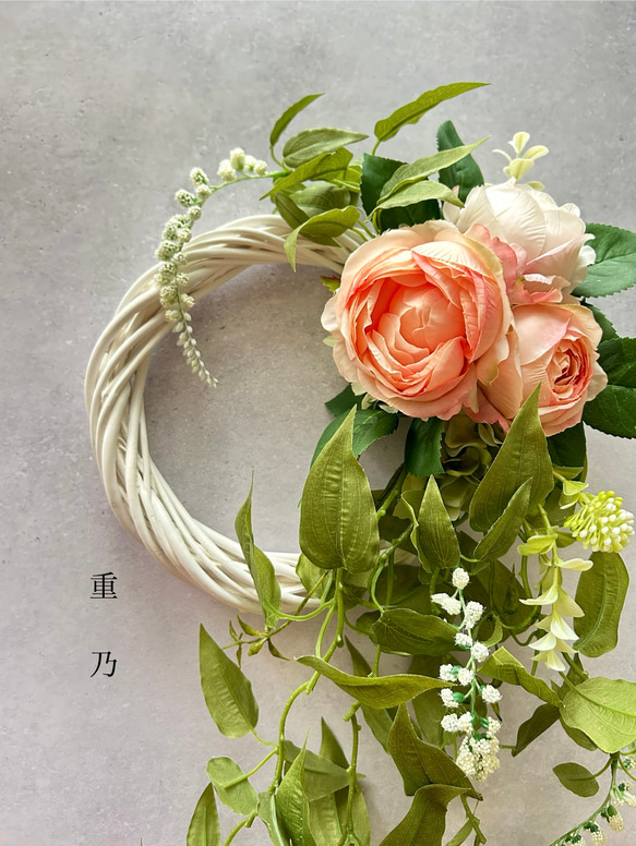 creema限定 新作 ローズのリース コーラル リース 重乃 通販 19629801｜Creema(クリーマ)