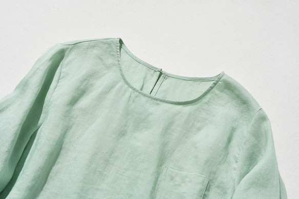 ★サンプルセール 1点のみ★さらりと着心地よい、リネンブラウス 7分袖 薄緑 240517-3(Q38) ブラウス fall-in&co(talent) 通販 19645091｜Creema ...