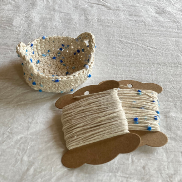 【Creema限定 かぎ針編み キット】初心者OK ブルー系 小物入れ レシピ 編み図付き 毛糸 youandme＋ 通販 19707098｜Creema(クリーマ)