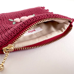 クラシカルなちいさなバラ のちいさなポーチ wine ポーチ pulla あまくおいしいニットのお店 通販 19712191｜Creema(クリーマ)