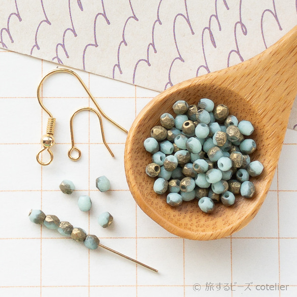 【FP3ミリ 30個】グリーン系 ファイヤーポリッシュ 3mm チェコビーズ FP3-152 ビーズ 〜旅するビーズ〜 cotelier 通販 19714319｜Creema(クリーマ)