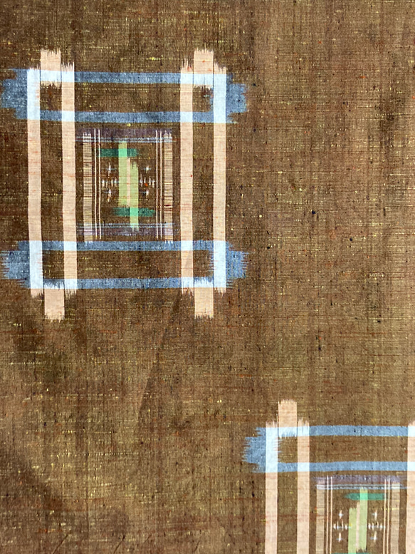 栗皮色に井桁絣模様 4wayワンピースエプロン チュニック ジャンパースカート 着物リメイク 一点物ハンドメイド ワンピース シジュウカラ 通販 19864579｜Creema(クリーマ)