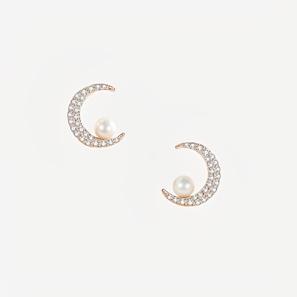 N2131 月のピアス パールピアス レディースピアス H925/ゴールド ピアス（その他） nks 通販 19881708｜Creema(クリーマ)