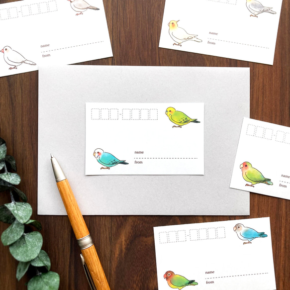 Mailing Label "Bird"｜インコ・小鳥の宛名シール シール・ステッカー littlebrilliantdays 通販 ...
