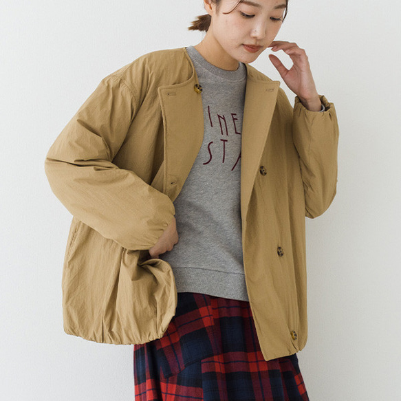 魔法瓶のような保温中わた Zermoly Loft ノーカラーハーフコート コート kermu 通販 19934761｜Creema(クリーマ)