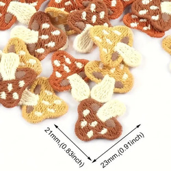 【送料無料】 No.7571 きのこ型 刺繍モチーフ 6種 15＋1個セット 縫い付け ワッペン アップリケ ワッペン・アップリケ 【petit★couturier】 通販 19995072 ...