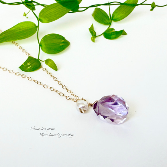 ＊1点もの＊14kgf ametrin × pearl necklace ネックレス・ペンダント Nana-iro gem 通販 ...