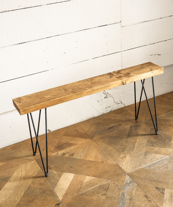 SPF材2×6 アイアンレッグの木製スタンドラック コンソールテーブル/MIKU-KOBO 椅子（チェアー）・スツール miku-kobo ...