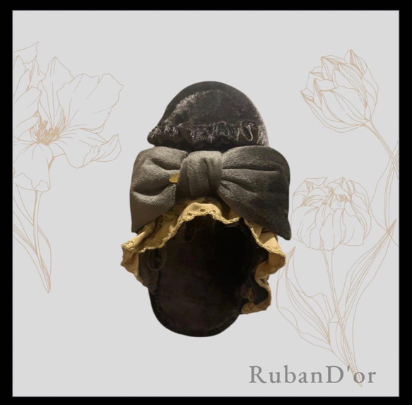 RubanD'or ブラウンベルベット×レースのクラシカルダイエットスリッパ スリッパ・ルームシューズ poo 通販 20209082 ...