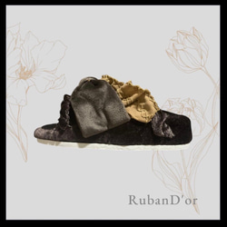 RubanD'or ブラウンベルベット×レースのクラシカルダイエットスリッパ スリッパ・ルームシューズ poo 通販 20209082 ...