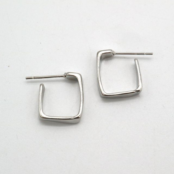 kpierce-065-silver スクエアピアス完成品 3.5×14.5mm(ロジウム・ニッケルフリー)1ペア ピアス（その他 ...