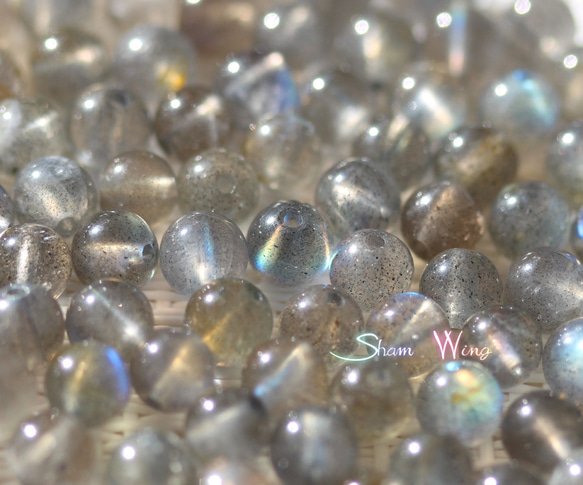 ラブラドライト ラウンド約5～5.3mm☆10粒 天然石 天然石 天然石【素材屋】Sham Wing 通販 20233759｜Creema(クリーマ)