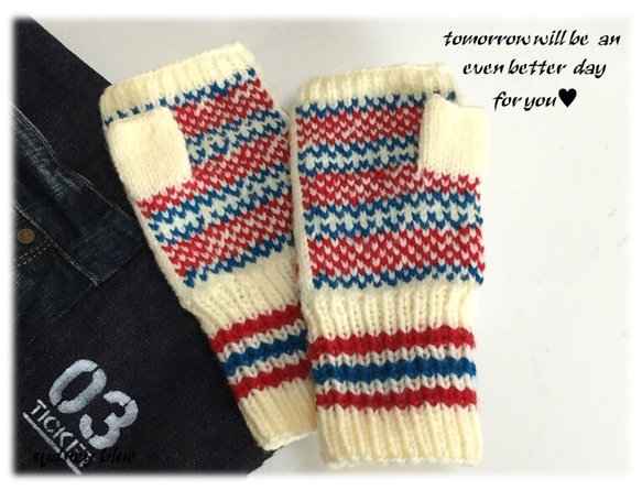 編み込みのハンドウォーマー 手袋・ミトン ♪Hand-Made-Cafe♪ 通販 20256742｜Creema(クリーマ)