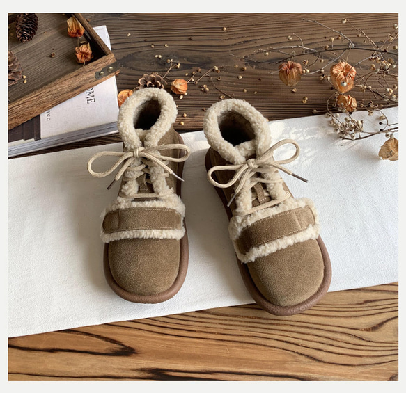 2025 年モデル 本革スエードフォレスト系ショートブーツ ブーツ tqcog1235 通販 20261778｜Creema(クリーマ)