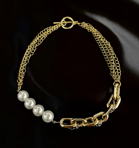 Perl Chain Choker Necklace #Gold チョーカー ange et rose 通販 20263838｜Creema ...