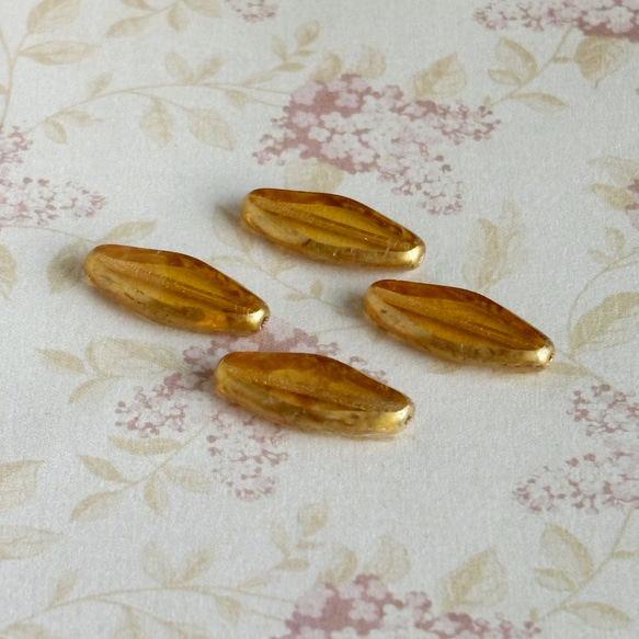 【20x8㍉ 6個】オーバルビーズ＊イエローゴールド＊チェコビーズ＊マーキス ビーズ la récolte チェコビーズ 通販 ...