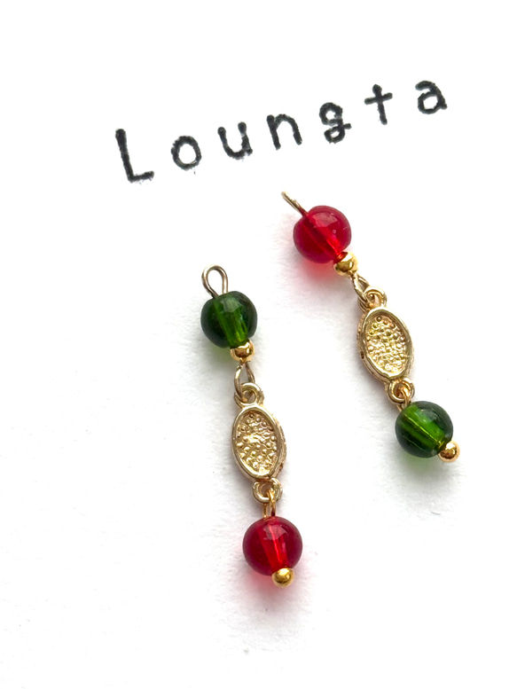 送料無料‼️樹脂ピアス 樹脂ポストピアス 個性派ピアス プレゼント ゴールドピアス レッド グリーン 小ぶりピアス ピアス（フック・チェーン ...