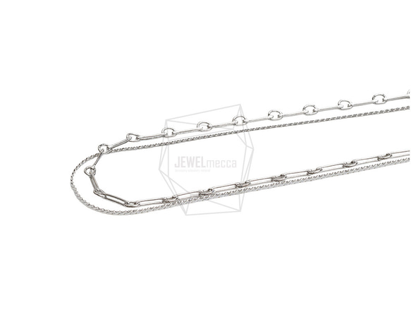 CHN-142-R【1個入り】リングディテールチェーン 2連ネックレス / Ring Detail Chain Doub 金具・チェーン ...