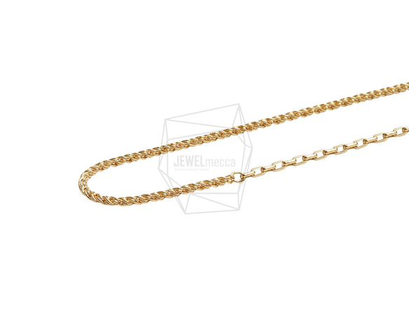 CHN-144-G【1個入り】ダブルレイヤードチェーンネックレス Double Layer Chain Necklace 金具・チェーン ...