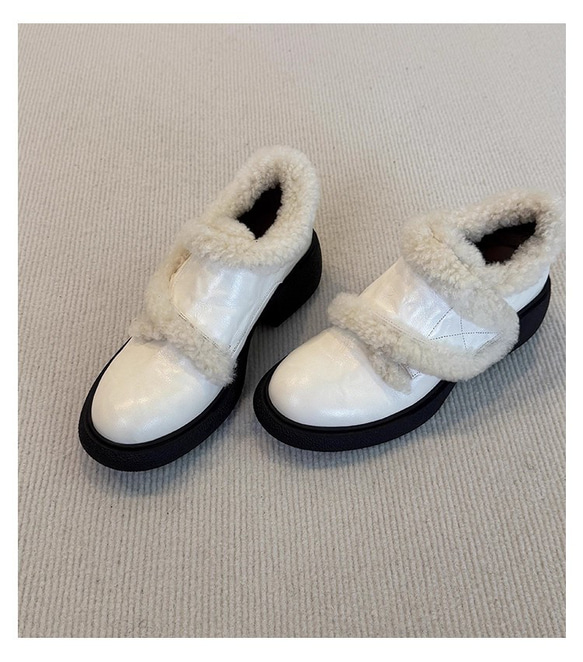 ローファー スリッポン 冬用 丸トゥ マジックテープ デザイン性 レディースシューズ22.5-25cm#1286 パンプス 鹿のfashion ...