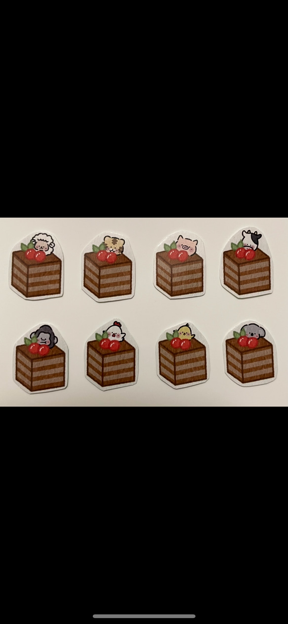 animaちゃんｽﾞ フレークシール チョコケーキver.① シール・ステッカー machan.art 通販 20278660｜Creema ...