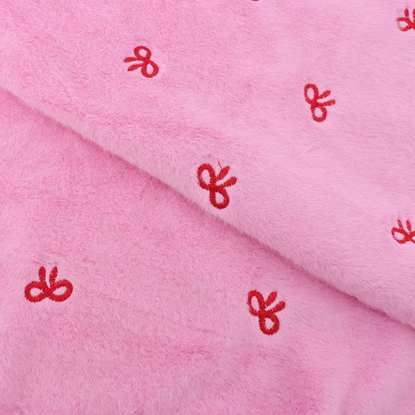 長さ1m フェイクファー生地 刺繡リボン ファー生地 秋冬 ふわふわ もこもこ 大判 大幅 布地 ぬの きじ KJ729 生地 ...