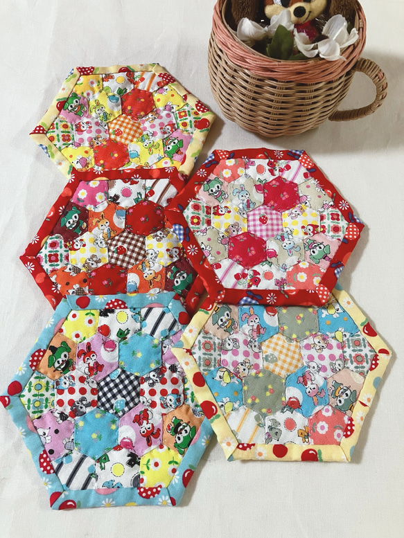 可愛い動物いっぱいのコースター5枚セット コースター Towakiti 通販 20282497｜Creema(クリーマ)