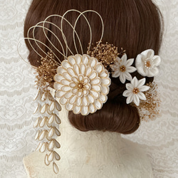 縁取りつまみ細工の髪飾りセット(白×金) コーム PAPER MOON 通販 20285904｜Creema(クリーマ)