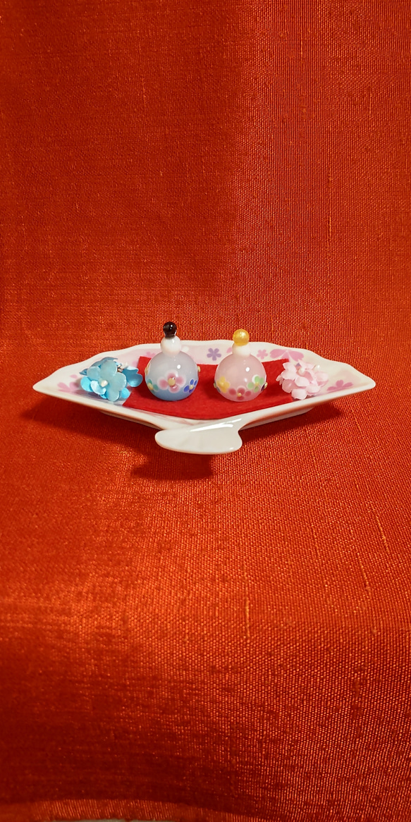 扇型豆皿×hinariのガラス雛 ひな人形・雛飾り hinari 通販 20316335｜Creema(クリーマ)