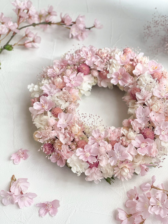 sakura ︎ リース / ひな祭り / 卒業 / 送別 / 春リース / 桜リース / 母の日 リース blessquet ...