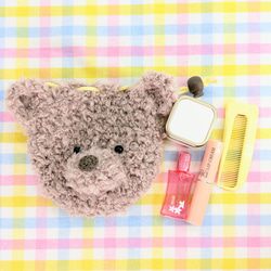 〈ピンク〉ふわもこクマさんの巾着ポーチ かぎ針編み 編み物 巾着袋 kamicro 通販 20411043｜Creema(クリーマ ...