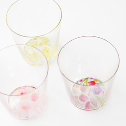 【名入れOK】底に水彩花｜花咲くグラス／菜の花・桜・チューリップ／AN825-nh グラス Tomi Glass 通販 20487279 ...