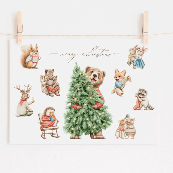 クリスマス ツリー 北欧 インテリア 【送料無料】ポスター art0380 絵画 HOME FAB 通販｜Creema(クリーマ) 2474891