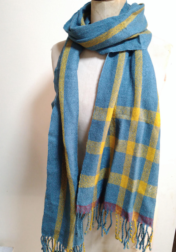 手織り 上質シルクウール マフラーストール さらりと巻いても羽織っても♩ ストール YouComfort 通販 3084589｜Creema ...