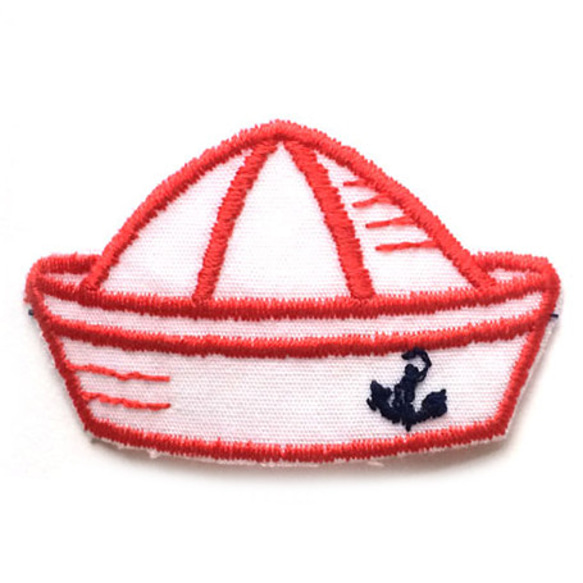 ドイツ アップリケワッペン マリンハット レッド 水兵さん 海 舟 船 夏帽子 W-0993 ワッペン・アップリケ totalitat 通販 ...