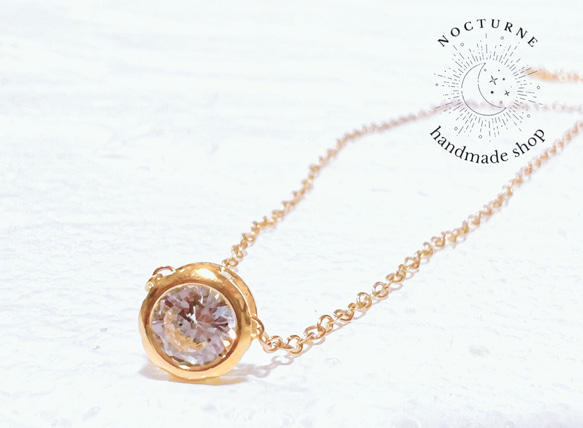 【14kgf】ジルコニアクリスタルのネックレス ネックレス・ペンダント nocturne 通販 373788｜Creema(クリーマ)