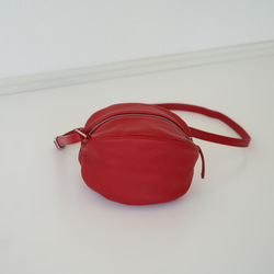 ﾓﾘﾉｶﾞｯｺｳ 上質本革ころんとminiポーチ【肩紐1.7cmタイプ レッド】ご旅行 毎日のポーチに/5292625/ ショルダーバッグ ...