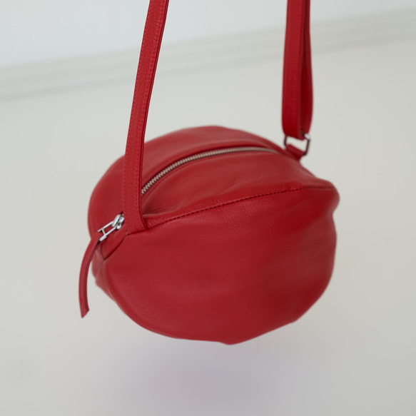 ﾓﾘﾉｶﾞｯｺｳ 上質本革ころんとminiポーチ【肩紐1.7cmタイプ レッド】ご旅行 毎日のポーチに/5292625/ ショルダーバッグ ...