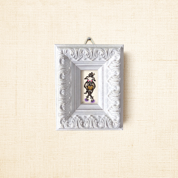 ミニ額縁 原画【 愛の配達人 】dog ver. / mini size frame 絵画 小笠原あり 通販 5402438｜Creema(クリーマ)