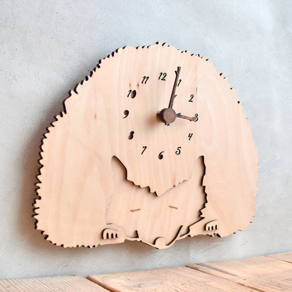 ハリネズミ プレーン 時計 掛け時計 木製時計 掛け時計・置き時計 Cinematic Forest 通販 5594422｜Creema(クリーマ)