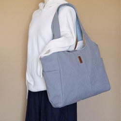 富士金梅ヴィンテージ帆布 ペールグレー色A4も入るポケットたくさん軽いバッグ トートバッグ kallelse（カレッセ）24 通販 ...