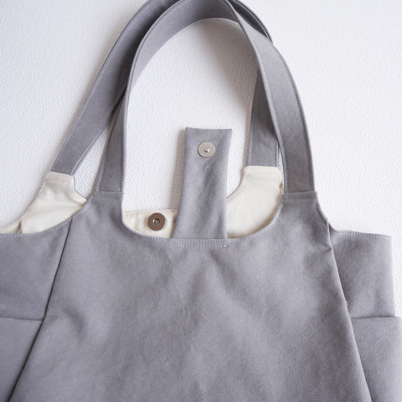 富士金梅ヴィンテージ帆布 ペールグレー色A4も入るポケットたくさん軽いバッグ トートバッグ kallelse（カレッセ）24 通販 ...
